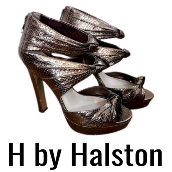 H by Halston | Shoes | H By Halston Bronze Snakeskin Shoes Size 6m ...